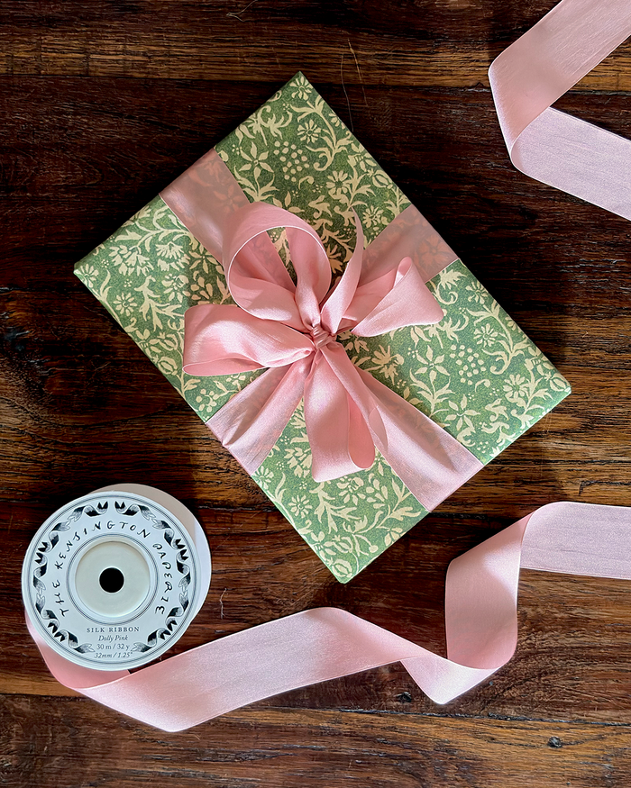 30m of Pure Silk Ribbon on a Roll (Dolly Pink) - The Kensington Paperie