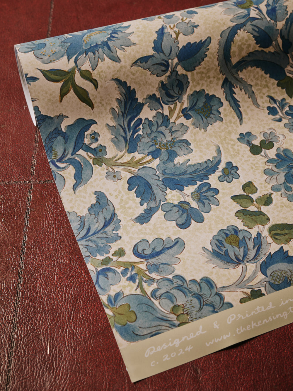 Luxury Wrapping Paper Roll in Garthwaite, Blue - The Kensington Paperie